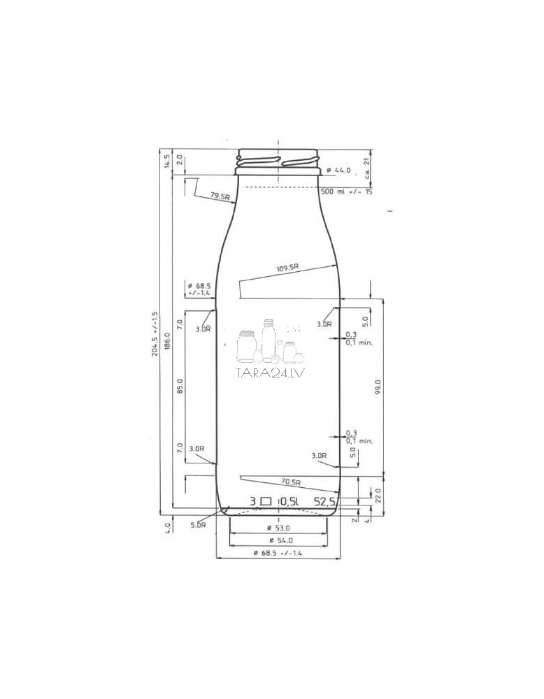 500ml Glass bottle